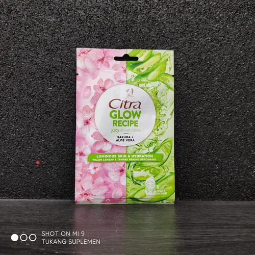 Jual Citra Glow Recipe Juicy Sheet Mask Masker Sakura Aloe Vera 25gr 25 ...