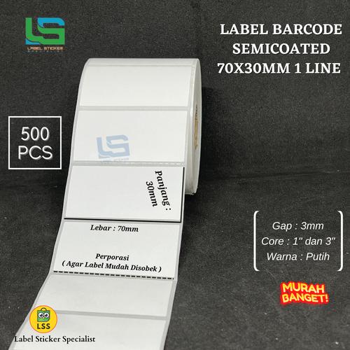 Jual LABEL BARCODE SEMICOATED 70x30 mm STIKER LABEL 70x30 mm 500 PCS ...