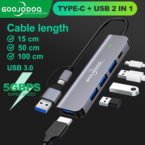 Jual Goojodoq 4/5-in-1 USB C Hub Type-C Adaptor w/ Card Reader ...