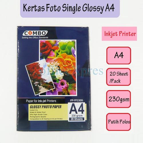Jual Kertas Foto / Glossy Photo Paper A4 230Gr Combo - 1pack/20lembar ...