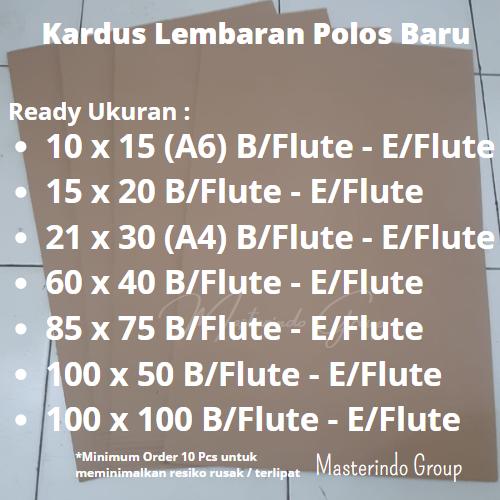 Jual kardus lembaran 10x15 Cm A6 - E Flute - Kota Tangerang - Masterindo Laju Abadi | Tokopedia