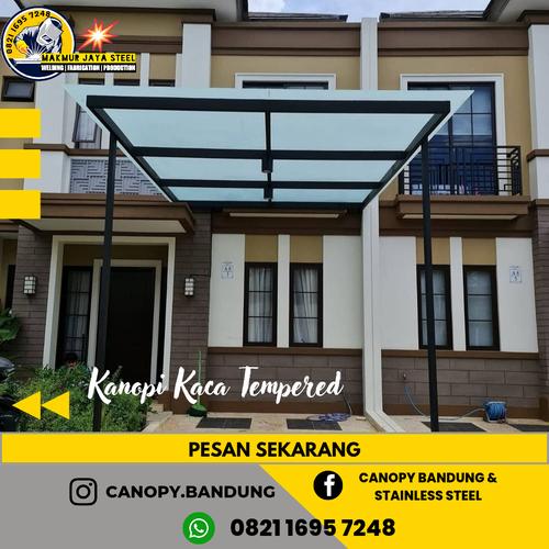 Jual Kanopi Garasi atap kaca temperd hollow galvanis 4x6 4x8 mewah ...
