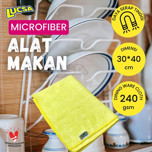 Promo Kain Lap Microfiber Alat Makan 30x40cm Lap Piring Lucsa Mikron LW ...