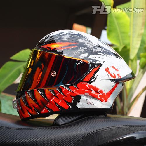 Jual KYT TT Course Venom White repaint visor REDGOLD paket FULL - Kab ...