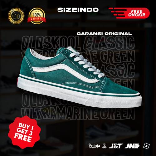 Jual Vans Oldskool Ultramarine Green / True White Original Sepatu Old ...