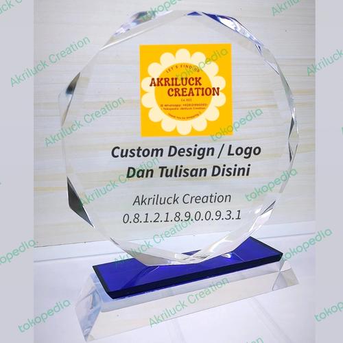 Jual Plakat Akrilik Model Kristal Diamond Bevel 2 Sisi + Print dan Box ...