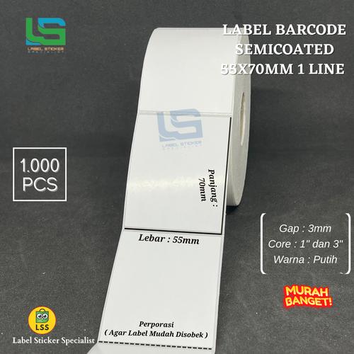 Jual LABEL STICKER BARCODE SEMICOATED 55X70MM - Jakarta Barat - Label ...