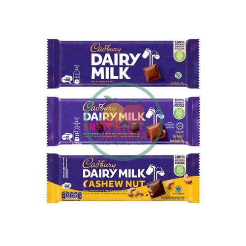 Jual (COKLAT) CADBURY DAIRY MILK SEMUA RASA 90GR - Milk Chocolate ...