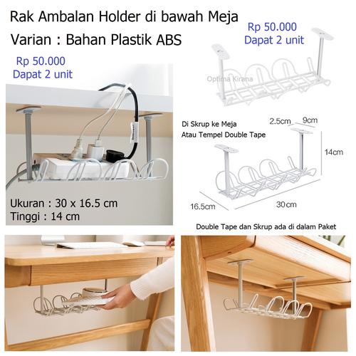 Jual Rak Ambalan Holder Jepit Bawah Meja Desk Mount Tray Cable ...