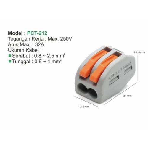 Jual Terminal Konektor Kabel PCT 212 2p cable connector 2 pin max 32A ...
