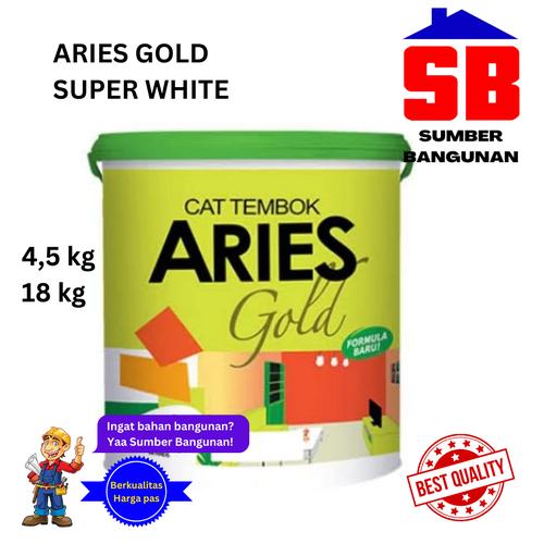 Jual CAT ARIES GOLD TEMBOK SUPER WHITE PUTIH SW 4,5 KG 18 KG GALON PAIL ...