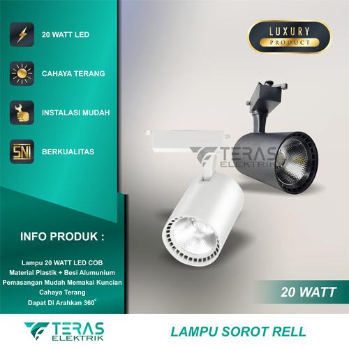 Jual Lampu sorot LED rel track light 20w Spotlight 20 Watt - Body Hitam ...