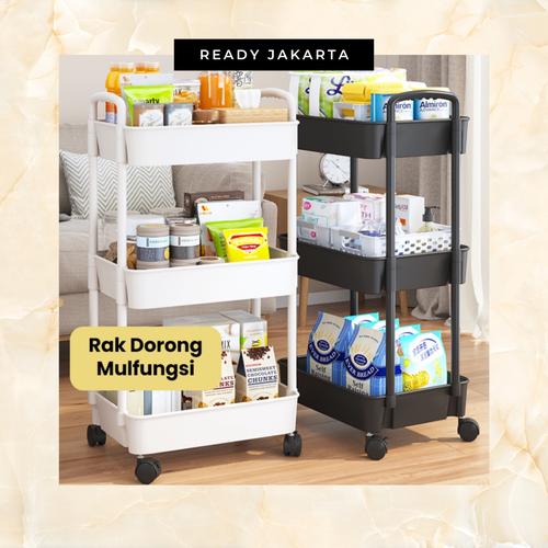 Promo Rak Troli Susun Serbaguna Rak Dapur Stainless Rak - Hitam, 3 ...