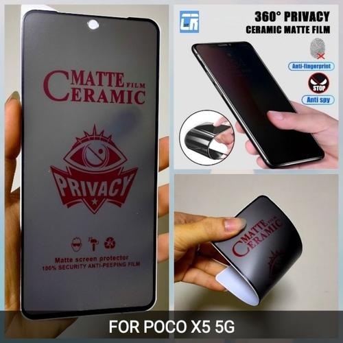 Jual tempered glass spy ceramic poco X5 5G screen guard protector matte ...