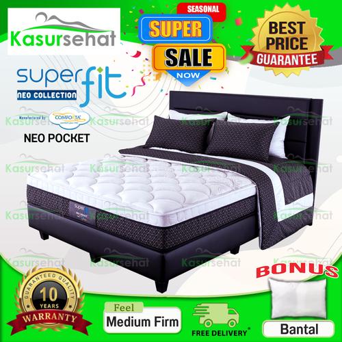 Promo Comforta SuperFit Kasur Neo Pocket - Full Set 160 180 200 90 100 120 - Ukuran 160x200 ...