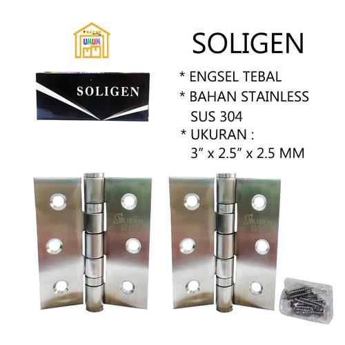 Jual Engsel SUS 304 Tebal Stainless 3 Inch Soligen Engsel Pintu Jendela ...