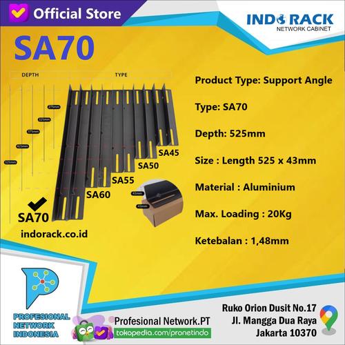 Jual SUPPORT ANGLE 525MM INDORACK SA70 - EXTRA SIKU L WALLMOUNT DEPTH ...