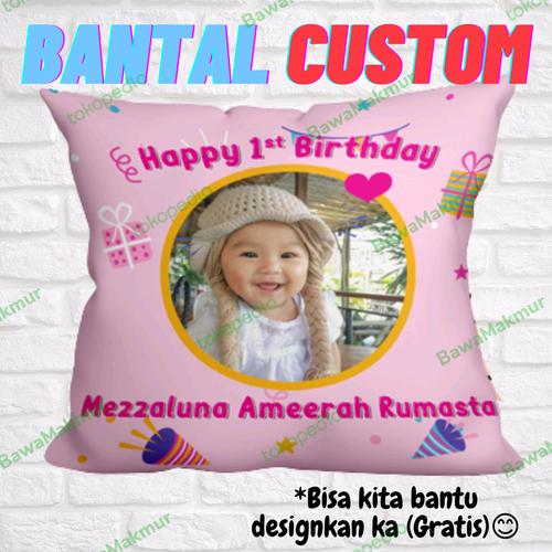 Jual Souvenir Custom Bantal Custom Tambah Gambar Nama Foto Design 2 ...