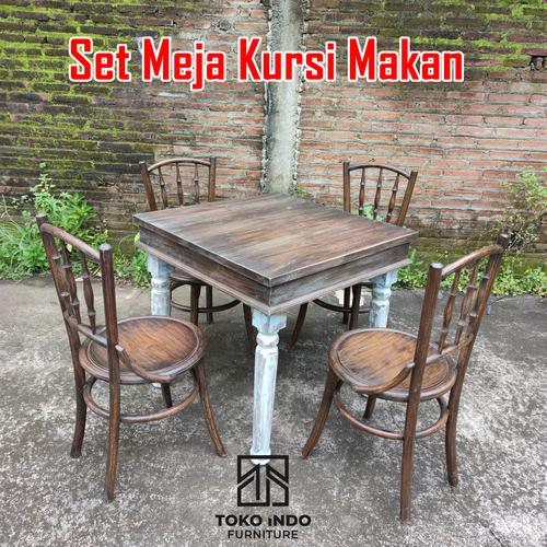 Jual Dining Set Meja Kursi Makan Vintage, Set Meja Rustic Minimalis ...