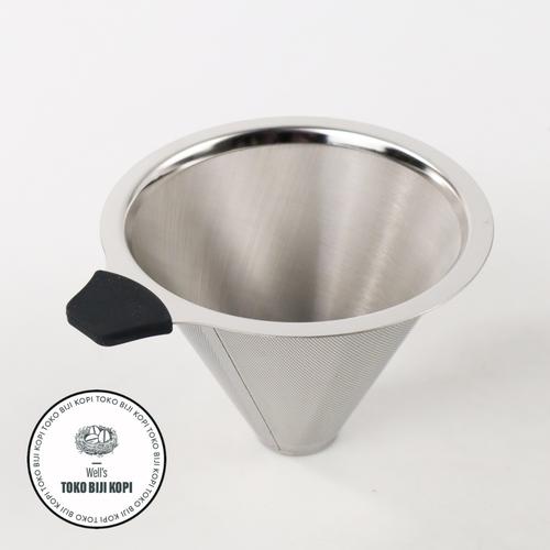 Promo V60 CHEMEX DRIPPER FILTER SARINGAN KOPI STAINLESS STEEL 1 - 2 CUP ...