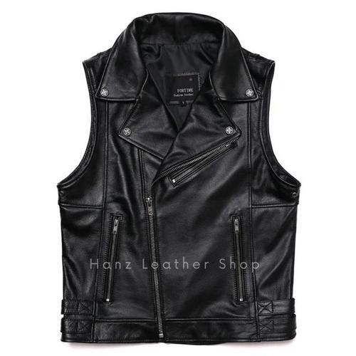 Jual Vest Biker Pria | Rompi Kulit Domba | Rompi Pria | Rompi Kulit ...