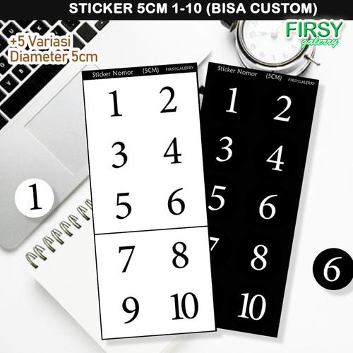Jual Sticker Nomor, Sticker Angka Besar 5CM, Label Nomor - Hitam, Cromo ...