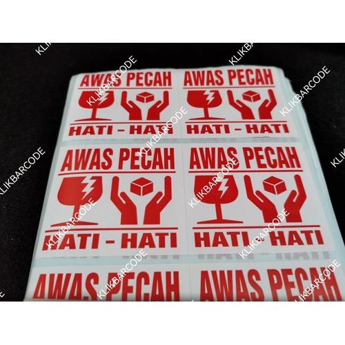 Jual Stiker pecah belah - FRAGILE sticker awas pecah - PUTIH MERAH ...