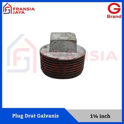 Jual Sambungan Pipa Besi Plug Galvanis 1.1/4 inch Galunggung | G Brand ...
