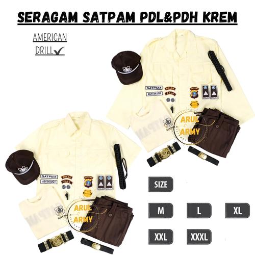 Promo Seragam satpam terbaru 2022 krem baju setelan security pdh pdl ...