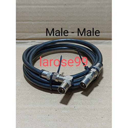 Jual Kabel Antena TV Male To Male Jack Compression Kabel Loop Cowo Ke ...
