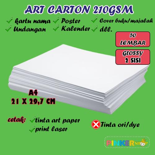 Jual Kertas art carton/art paper 210 gsm A4 isi 50 lembar-kertas art ...