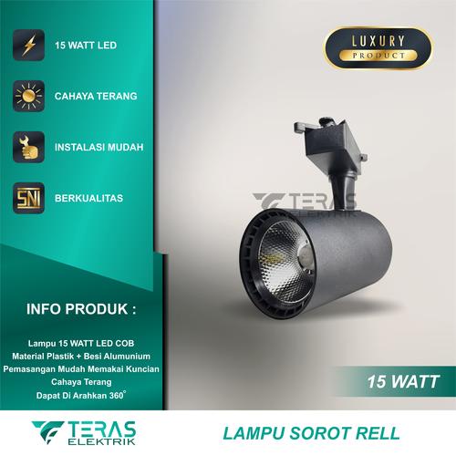Jual Lampu sorot rel track led light 15w Spotlight rel 15 Watt - Hitam ...