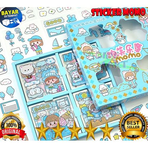 Jual Sticker Waterproof Stiker Momo Dapat Box Isi 100 Lembar Motif ...
