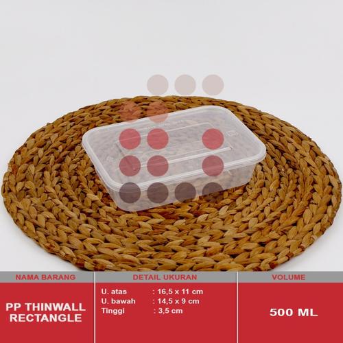 Promo PP THINWALL RECTANGLE / PERSEGI PANJANG 500 ML ISI 25 PCS - Kota ...