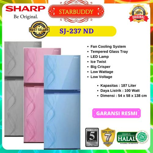 Jual SHARP KULKAS 2 PINTU SJ-237 ND NO FROST - JADETABEK - Kota ...