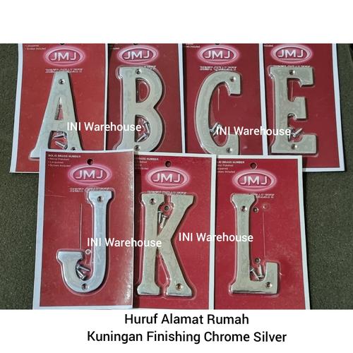 Jual Huruf Tulisan Abjad Alamat Rumah Finishing Chrome Krom Brass ...