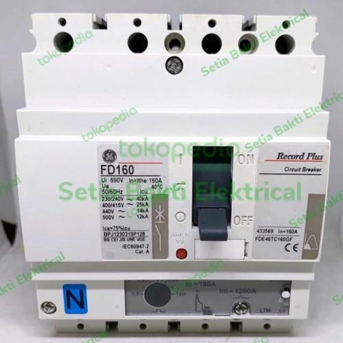 Jual MCCB Circuit Breaker 4p 160A 25kA FD 160 GE General Electric GE ...