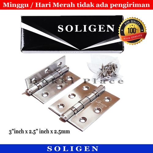 Jual ENGSEL PLAT TEBAL SOLIGEN 3"X2.5"X2.5mm ENGSEL PINTU LEMARI ...