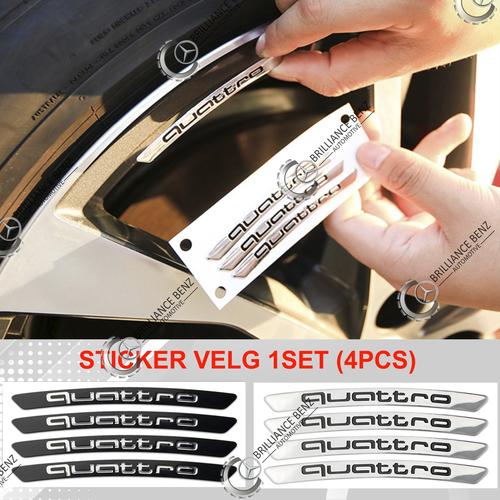 Jual 4PCS EMBLEM ALUMUNIUM STICKER VELG AUDI QUATTRO WHEEL RIM STIKER ...