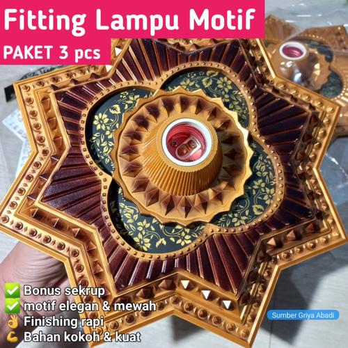 Jual [Dapat 3 pcs] Fitting ornamen PVC / Fitting lampu motif ukuran ...
