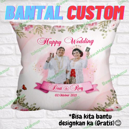 Jual Bantal Custom Tambah Foto Gambar Nama ukuran 30x35 cm full ...