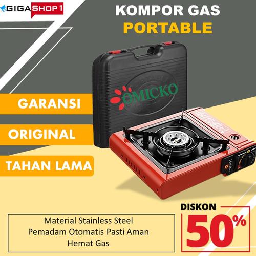 Jual Kompor Gas Portable 2 In 1 Omicko Tungku Portabel BBQ Grill ...