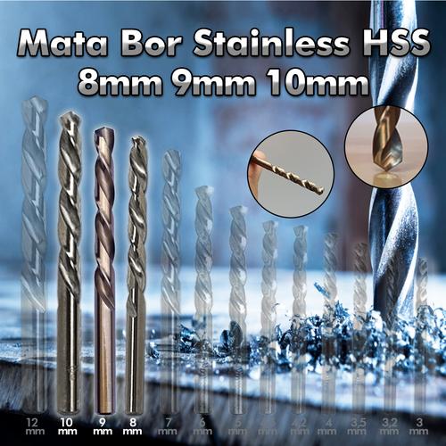 Jual Mata Bor Drill Bit STAINLESS STEEL HSS 8mm 10mm - 9MM - Jakarta ...