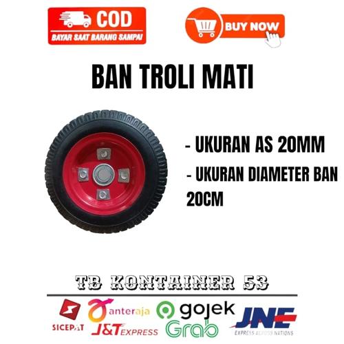 Jual BAN TROLI KARET MATI 8 INCH / 20CM - AS 20MM / RODA ROLI ANGKUT ...