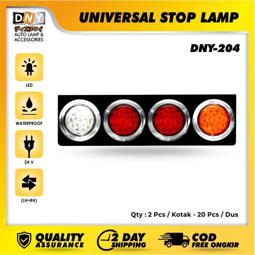 Jual LAMPU STOP STOP LAMP LED BELAKANG 24V TRUK 4 LED UNIVERSAL DNY-204 ...