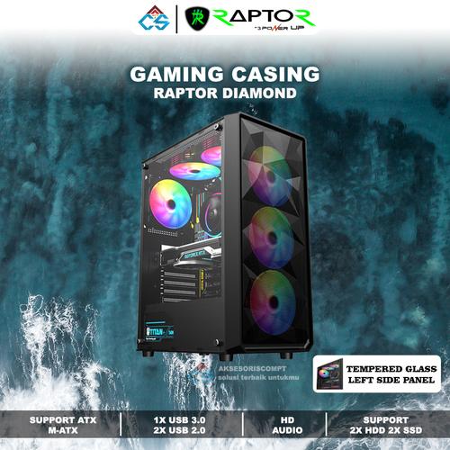 Jual Casing Gaming PowerUp Raptor Diamond - Casing Gaming - NON FAN ...