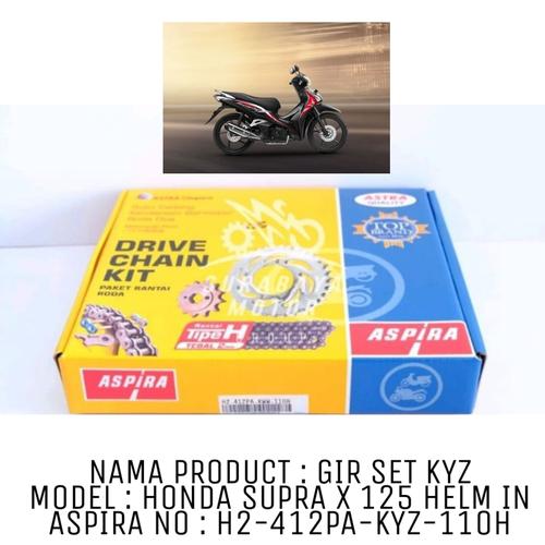 Jual GIR SET GEAR SET+RANTAI MOTOR SUPRA X 125 HELM IN, ASPIRA KYZ-110H ...