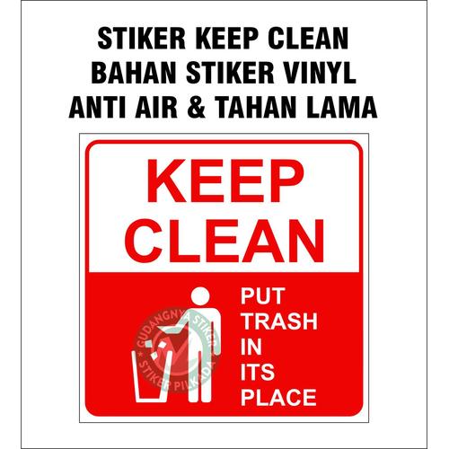 Jual STIKER VINYL KEEP CLEAN - Merah, 15x20cm - Kota Tangerang Selatan ...