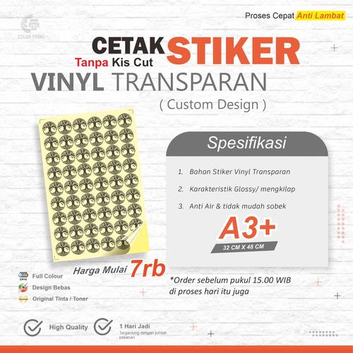 Jual Print Stiker Transparan A3+ / Stiker Anti Air /Label Stiker ...