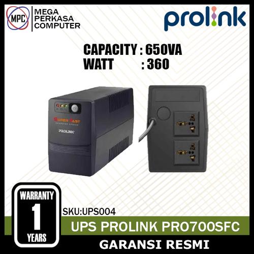 Jual UPS PROLINK PRO700SFC Super Fast Charging Line Interactive 650VA - Kab. Bogor - Mega ...